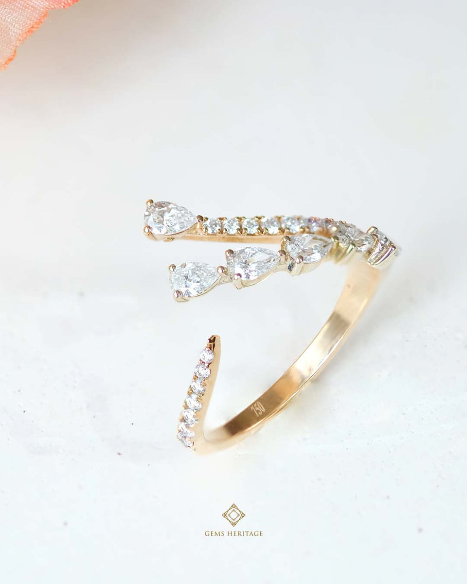 Pear dimond band ring (RWP703) – Gems Heritage